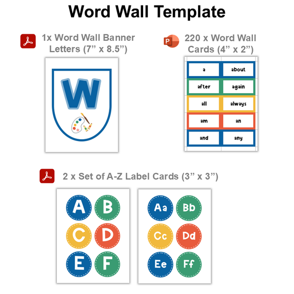 Word Wall Template - School Supplies | Editable – kjunstudio