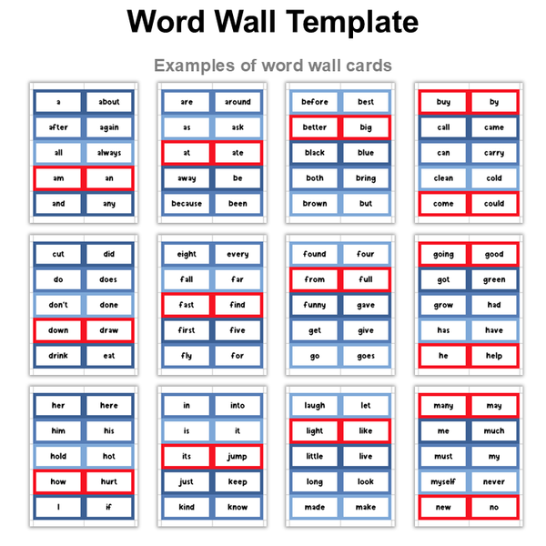 Word Wall Template - Blue Winter | Editable – kjunstudio