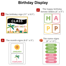 Birthday Display - Hello Summer | Editable – kjunstudio