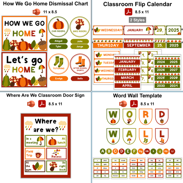 Classroom Decor Bundle - Hello Fall | Editable – kjunstudio