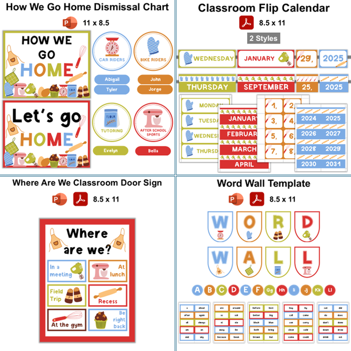 Classroom Decor Bundle - Colorful Baking | Editable – kjunstudio