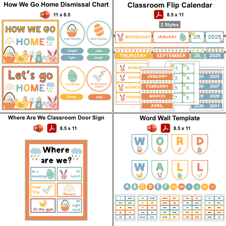 Classroom Decor Bundle - Happy Easter | Editable – kjunstudio