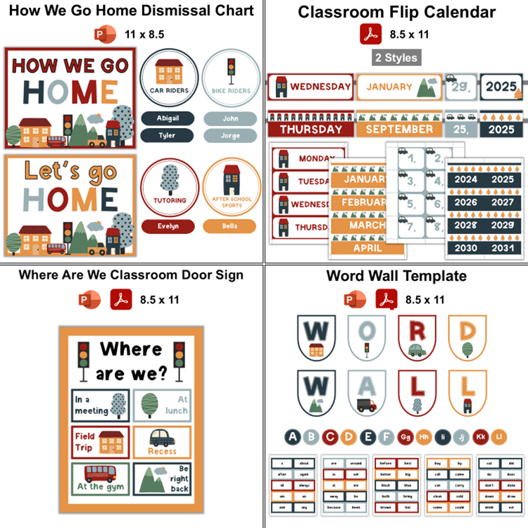 Classroom Decor Bundle - Little Town | Editable – kjunstudio