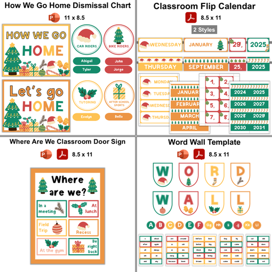 Classroom Decor Bundle - Cute Christmas | Editable – kjunstudio