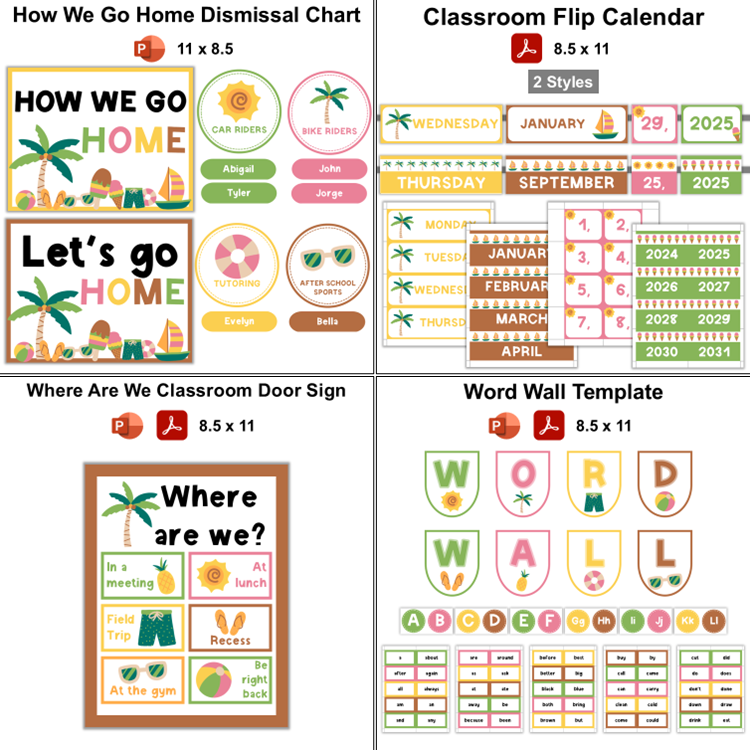 Classroom Decor Bundle - Hello Summer | Editable – kjunstudio