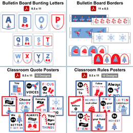Classroom Decor Bundle - Blue Winter | Editable – kjunstudio