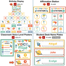 Classroom Decor Bundle - Space | Editable – kjunstudio