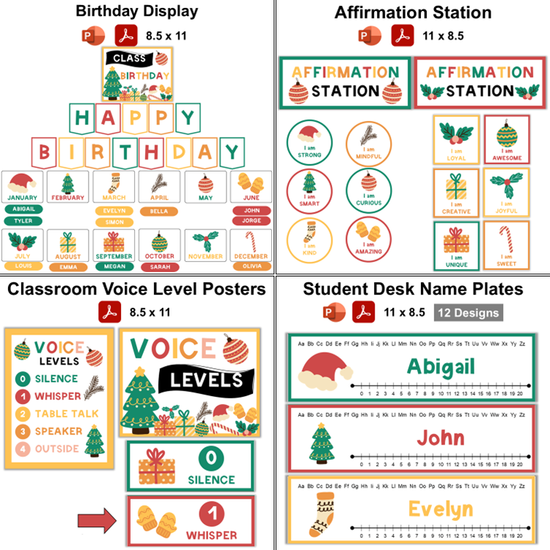 Classroom Decor Bundle - Cute Christmas | Editable – kjunstudio