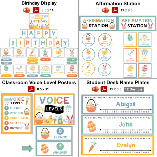 Classroom Decor Bundle - Happy Easter | Editable – kjunstudio
