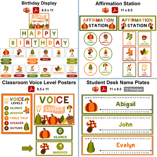 Classroom Decor Bundle - Hello Fall | Editable – kjunstudio