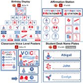 Classroom Decor Bundle - Blue Winter | Editable – kjunstudio
