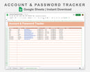 Google Sheets - Account & Password Tracker - Neutral – kjunstudio