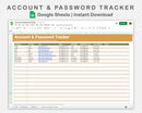 Google Sheets - Account & Password Tracker - Boho – kjunstudio
