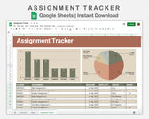 Google Sheets Assignment Tracker Earthy Kjunstudio