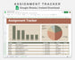 Google Sheets Assignment Tracker Earthy Kjunstudio