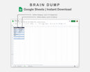 Google Sheets - Brain Dump - Sweet – kjunstudio