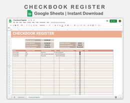 Google Sheets - Checkbook Register - Neutral – kjunstudio
