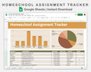 Google Sheets - Homeschool Assignment Tracker - Boho – kjunstudio