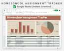 Google Sheets - Homeschool Assignment Tracker - Earthy – kjunstudio