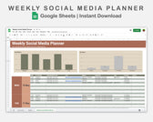 Google Sheets - Weekly Social Media Planner - Earthy – kjunstudio
