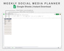 Google Sheets - Weekly Social Media Planner - Sweet – kjunstudio