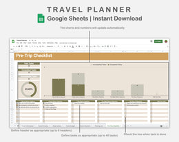 Google Sheets - Travel Planner - Boho – kjunstudio