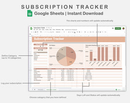 Google Sheets - Subscription Tracker - Neutral – kjunstudio