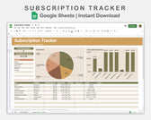 Google Sheets - Subscription Tracker - Boho – kjunstudio