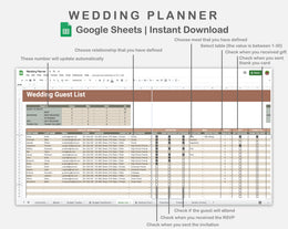 Google Sheets - Wedding Planner - Earthy – kjunstudio