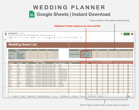 Google Sheets - Wedding Planner - Earthy – kjunstudio