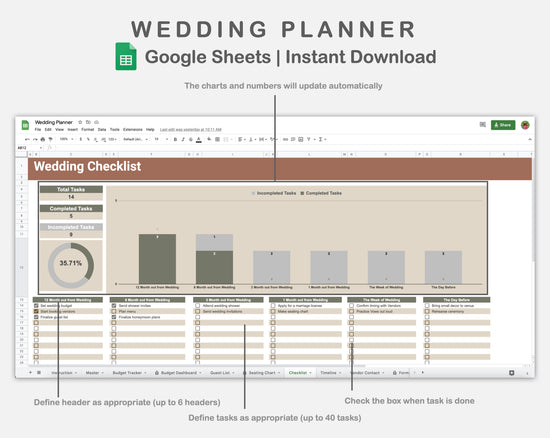 Google Sheets - Wedding Planner - Earthy – kjunstudio