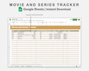 Google Sheets - Movie and Series Tracker - Boho – kjunstudio