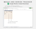 Google Sheets - Movie and Series Tracker - Sweet – kjunstudio