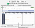 Google Sheets - Weekly Planner - Sweet – kjunstudio