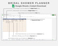 Google Sheets - Bridal Shower Planner - Sweet – kjunstudio