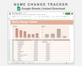 Google Sheets - Name Change Tracker - Neutral – kjunstudio