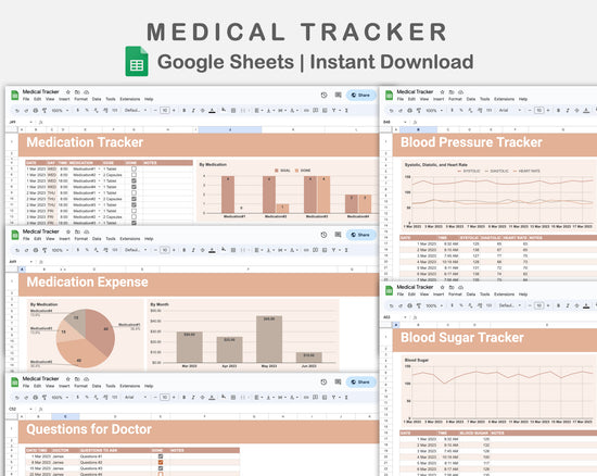 Google Sheets - Medical Tracker - Neutral – kjunstudio
