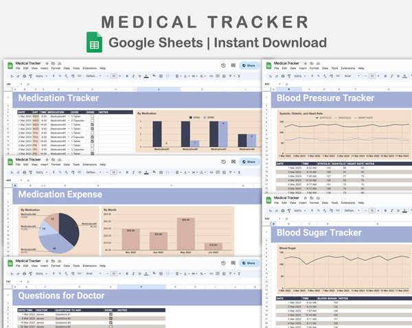 Google Sheets - Medical Tracker - Sweet – kjunstudio
