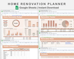 Google Sheets - Home Renovation Planner - Neutral – kjunstudio