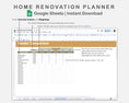 Google Sheets - Home Renovation Planner - Boho – kjunstudio
