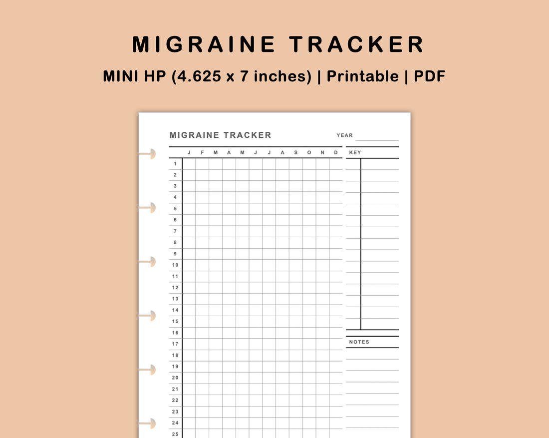 Mini Happy Planner Inserts - Migraine Tracker – kjunstudio