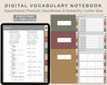 Digital Vocabulary Notebook - Earthy – kjunstudio