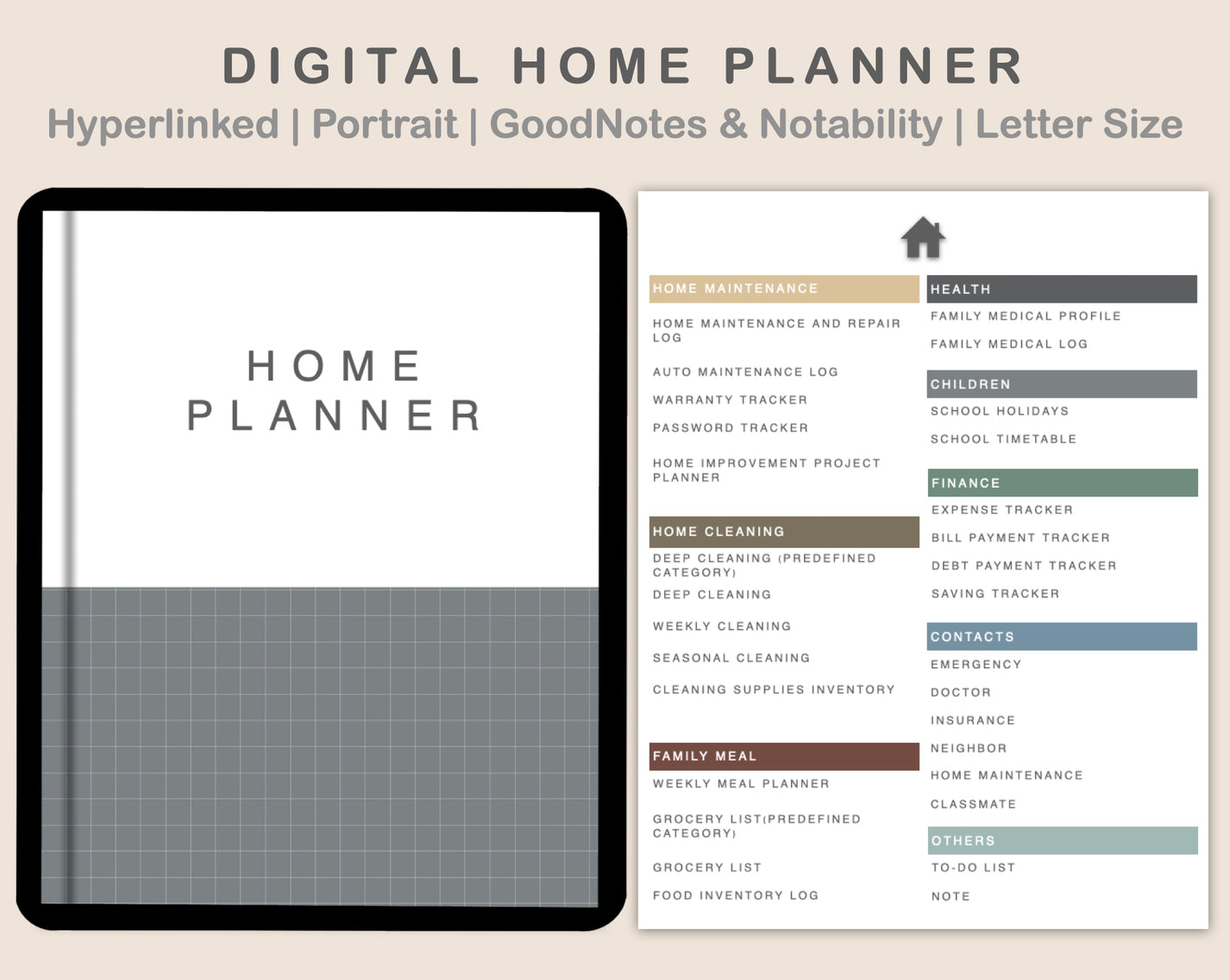 Digital Home Planner - Muted – kjunstudio