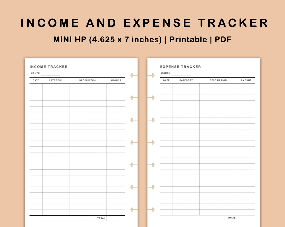 Mini Happy Planner Inserts - Income and Expense Tracker – kjunstudio