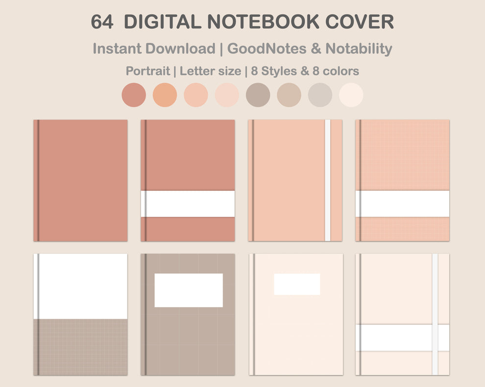 Digital Notebook Cover - Portrait - Neutral – kjunstudio