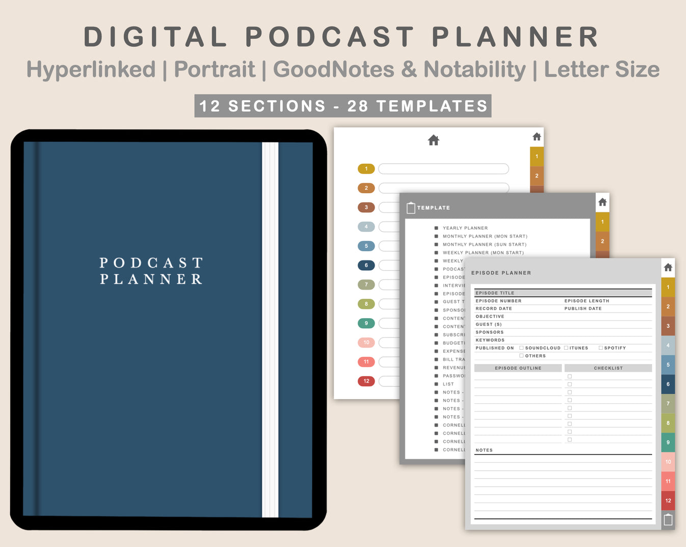 Digital Podcast Planner - Modern – kjunstudio