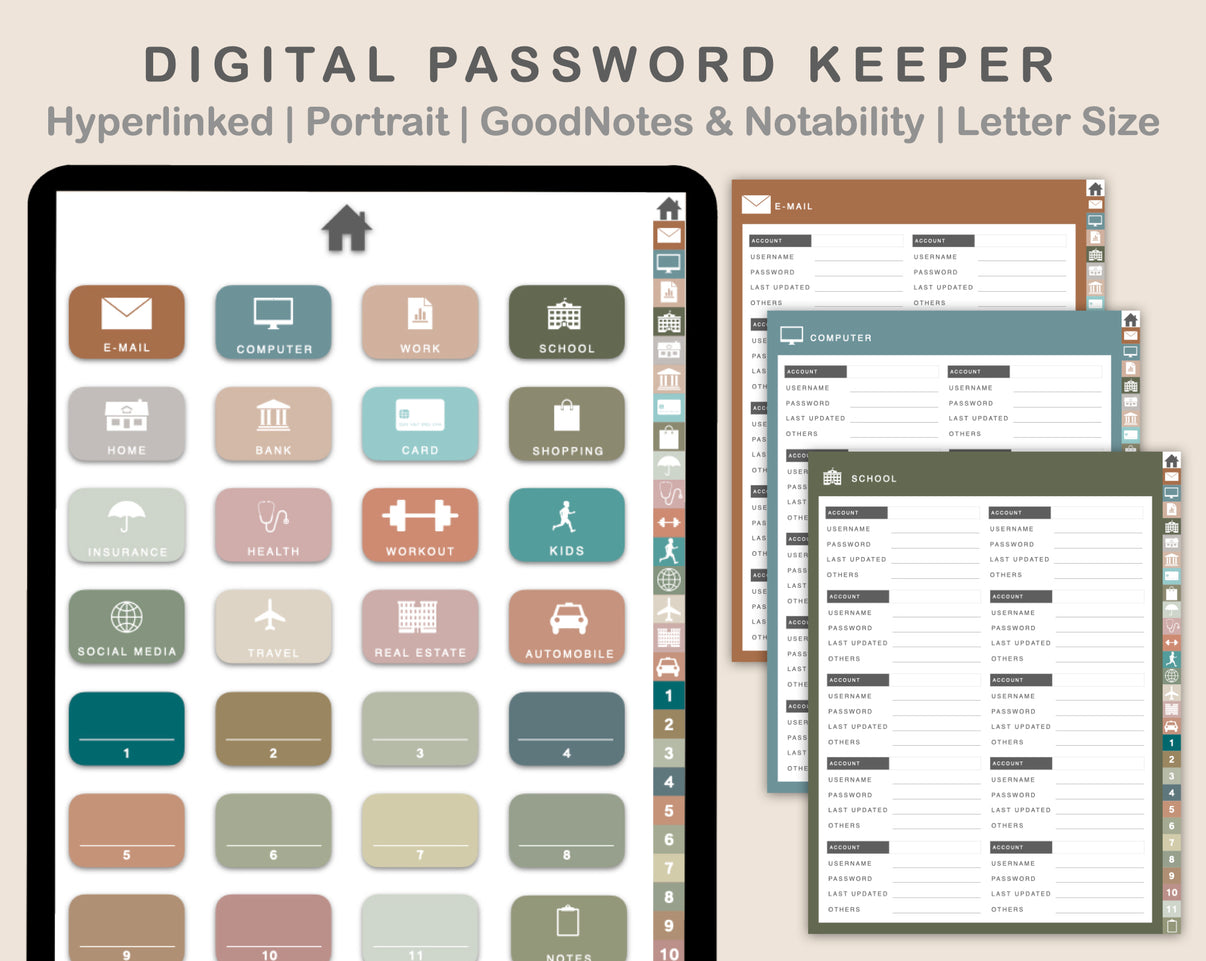 Digital Password Keeper - Neutral – kjunstudio