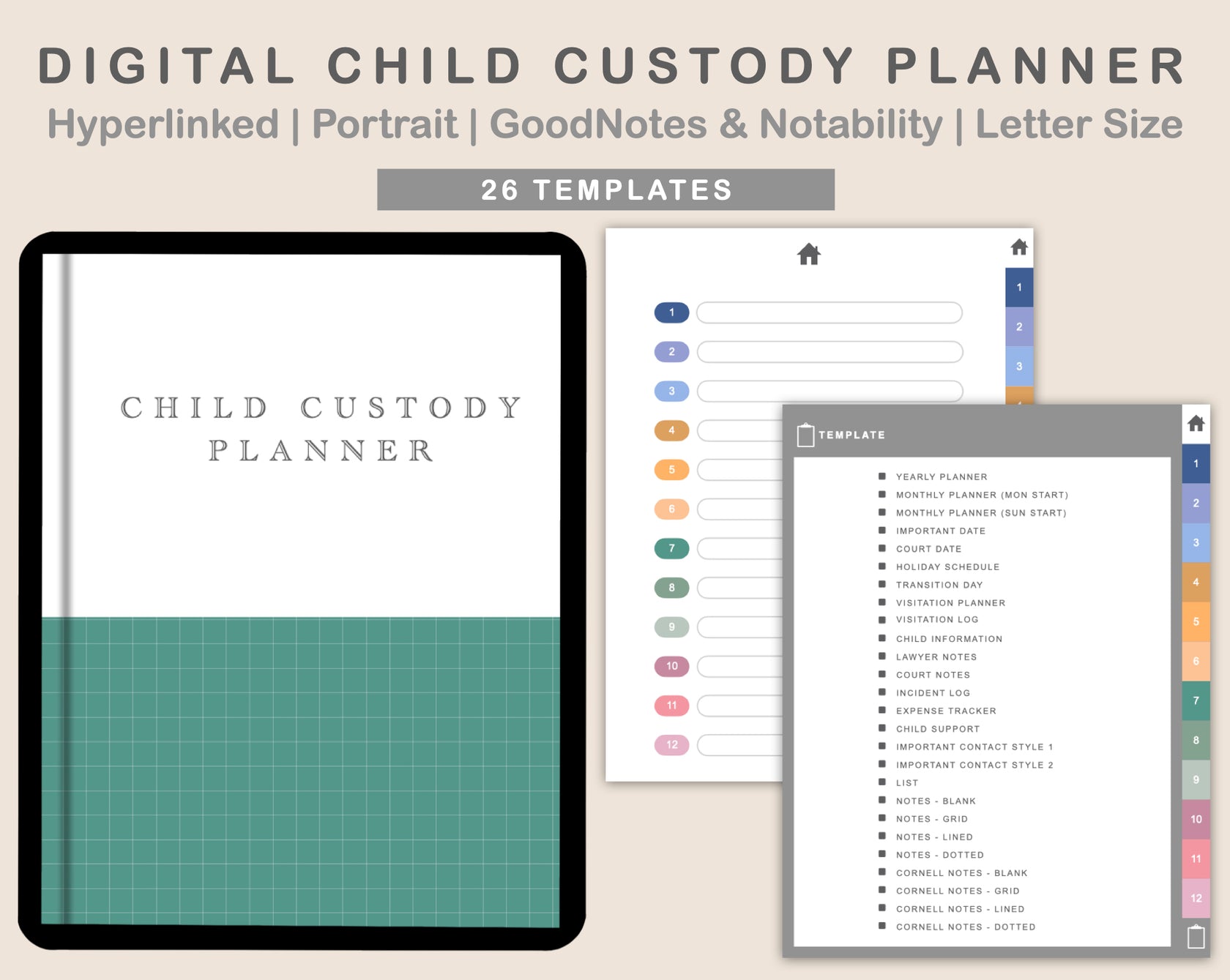 Digital Child Custody Planner - Spring – kjunstudio