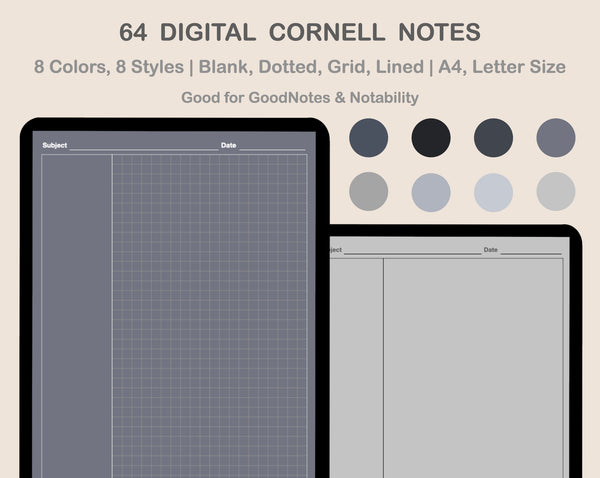 Digital Cornell Notes - Black – kjunstudio