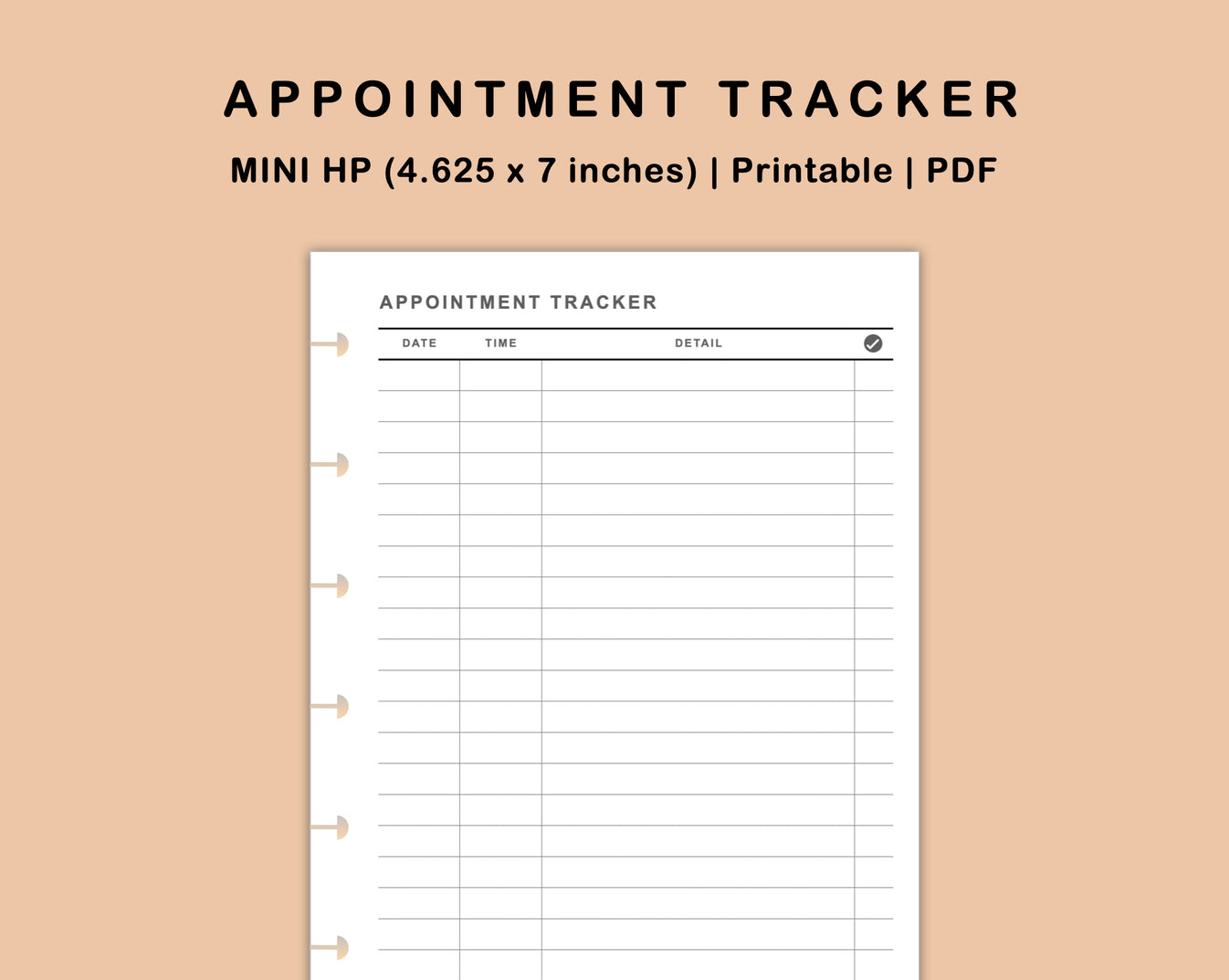 Mini Happy Planner Inserts - Appointment Tracker – kjunstudio